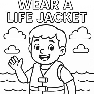 Water Safety Coloring Book for Kids (ages 5–8) – Printable PDF - Etsy