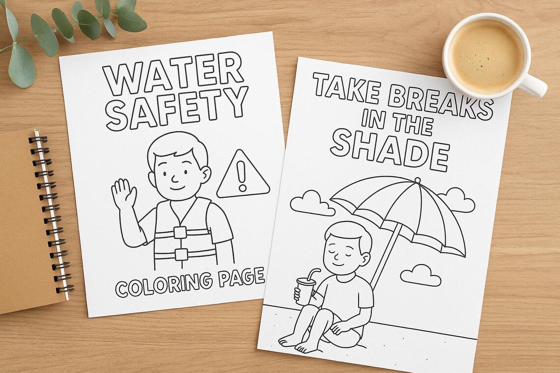 Water Safety Coloring Book for Kids (ages 5–8) – Printable PDF - Etsy