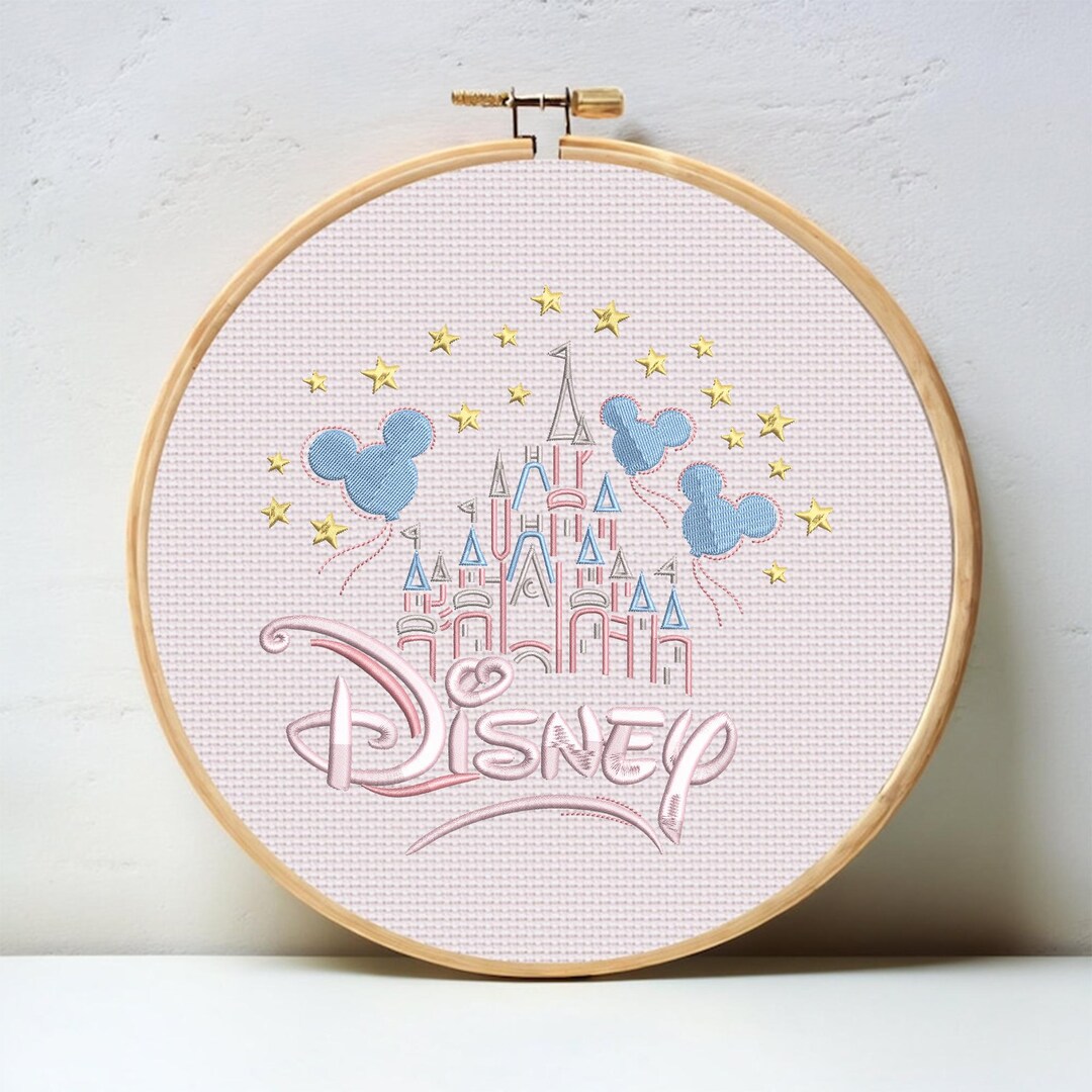 Castle Balloons Style Embroidery Design, Magic Kingdom Embroidery ...