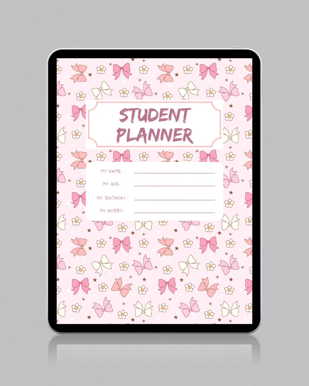 Digital Planner- Pink Ribbons - Editable Student Planner | School ...