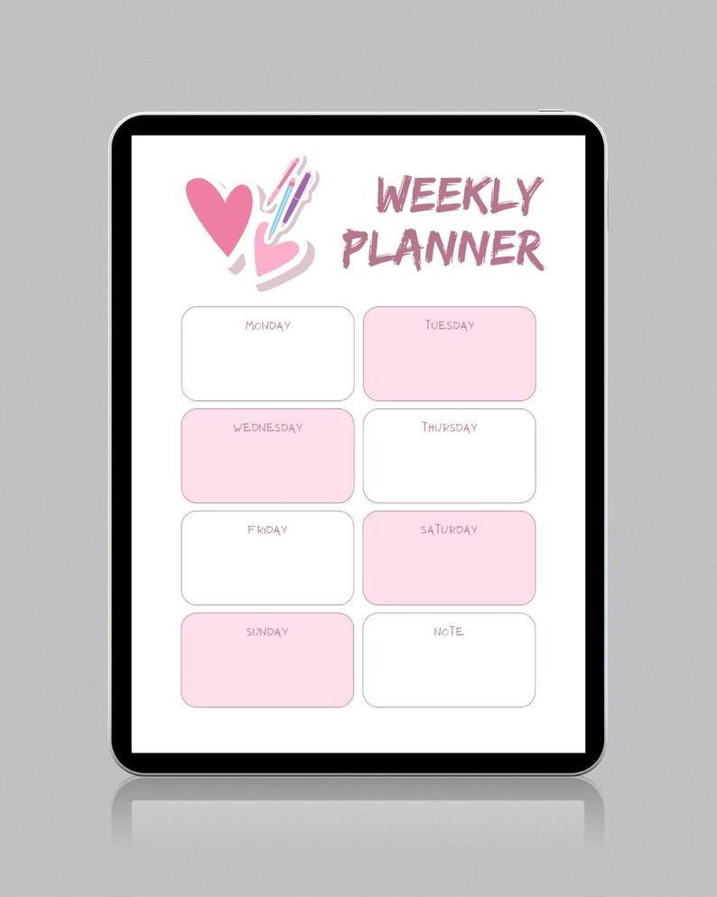 Digital Planner- Pink Ribbons - Editable Student Planner | School ...