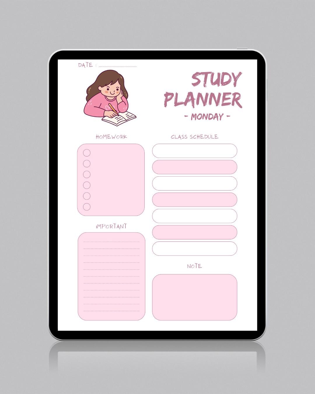 Digital Planner- Pink Ribbons - Editable Student Planner | School ...