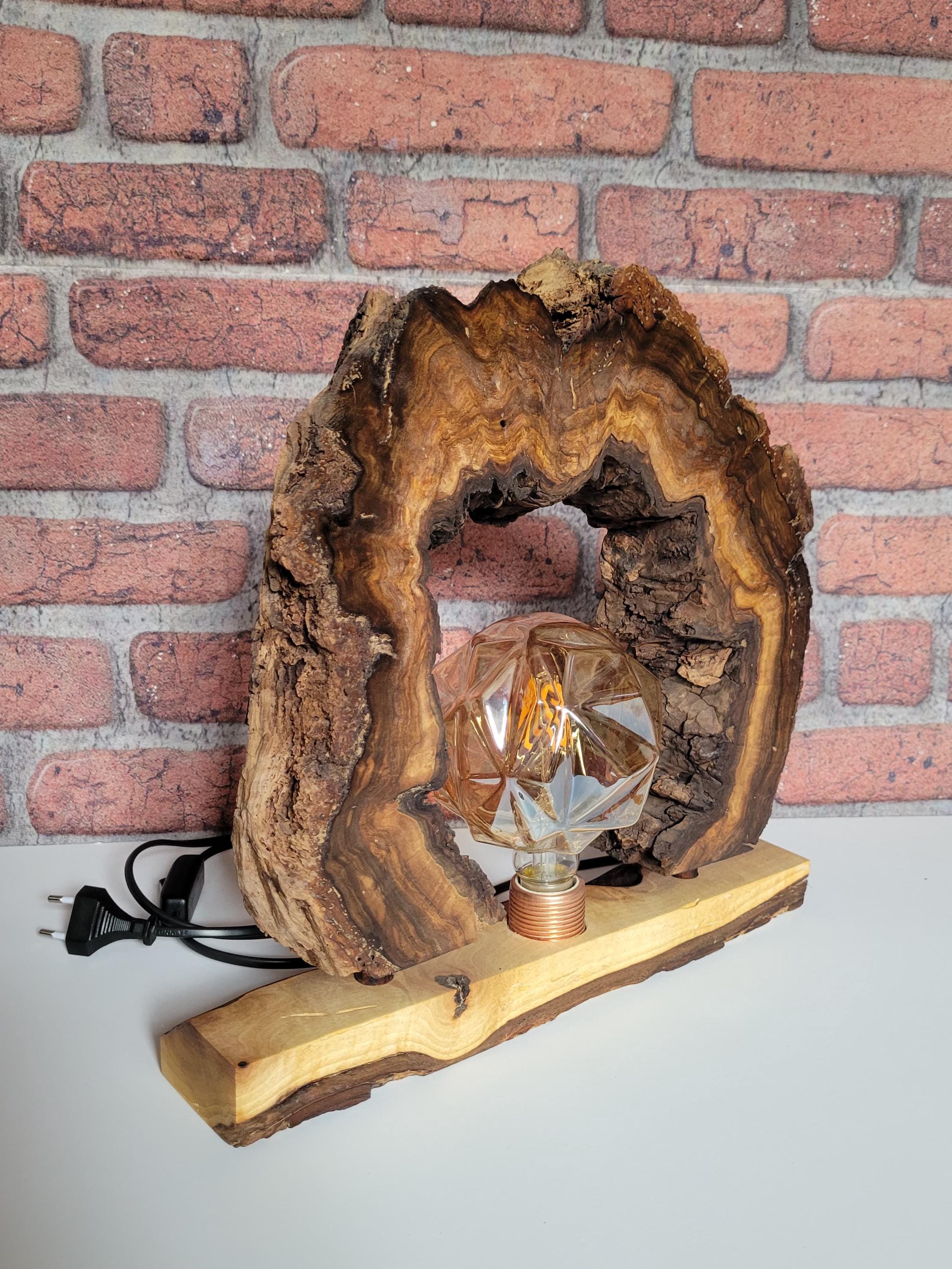 Handmade Walnut Tree Floor Lamp: Rustic Wooden Table Lamp - Etsy