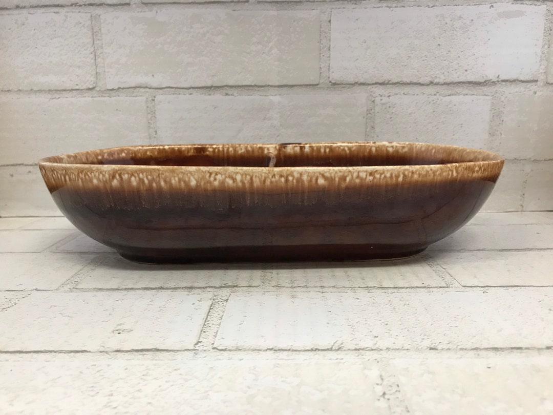 Vintage Hull Brown Drip Ware Divided Open Vegetable Open Server Open ...