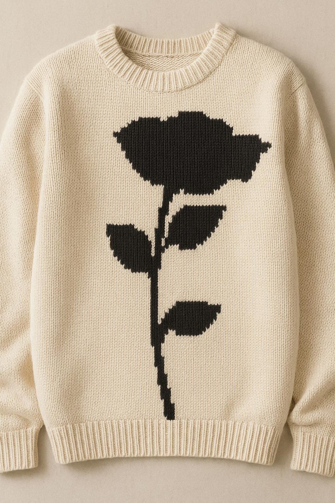 Rose Knitting Pattern: Intarsia Chart (PDF Download) - Etsy