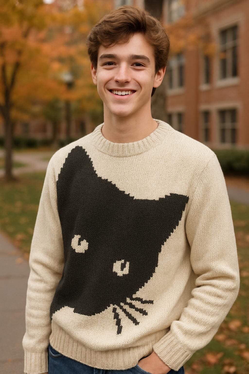 Black Cat Knitting Chart: Intarsia PDF Pattern (for Sweaters/pillows ...