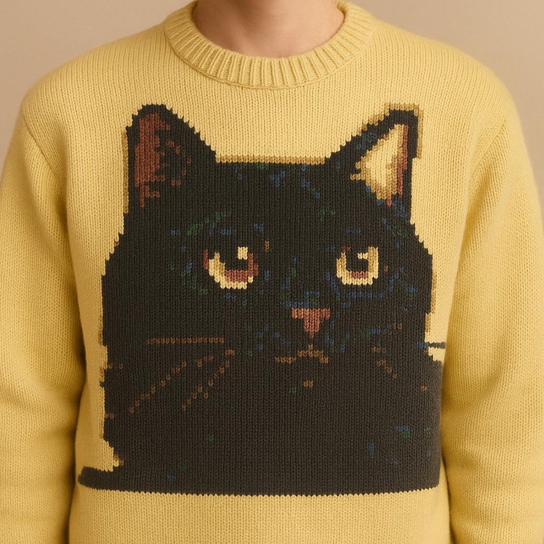 Black Cat Knitting Pattern – Charted Design for Knitting or Crochet ...