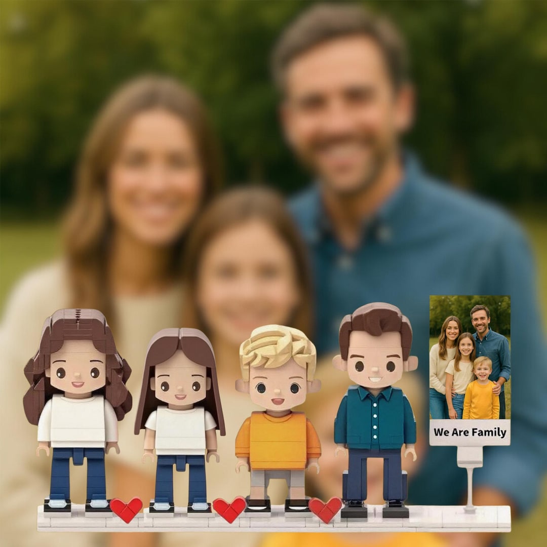 Custom Brick Figures, Personalized Building Block Gift, Family Photo ...