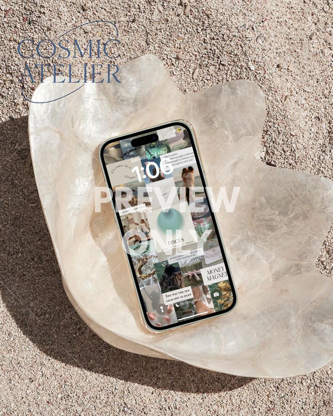 Pisces Astrology Vision Board Template Bundle: Phone Lock Screen ...