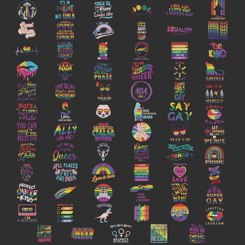 Pride & LGBTQ Machine Embroidery Design Bundle, Love GSRM Patterns ...