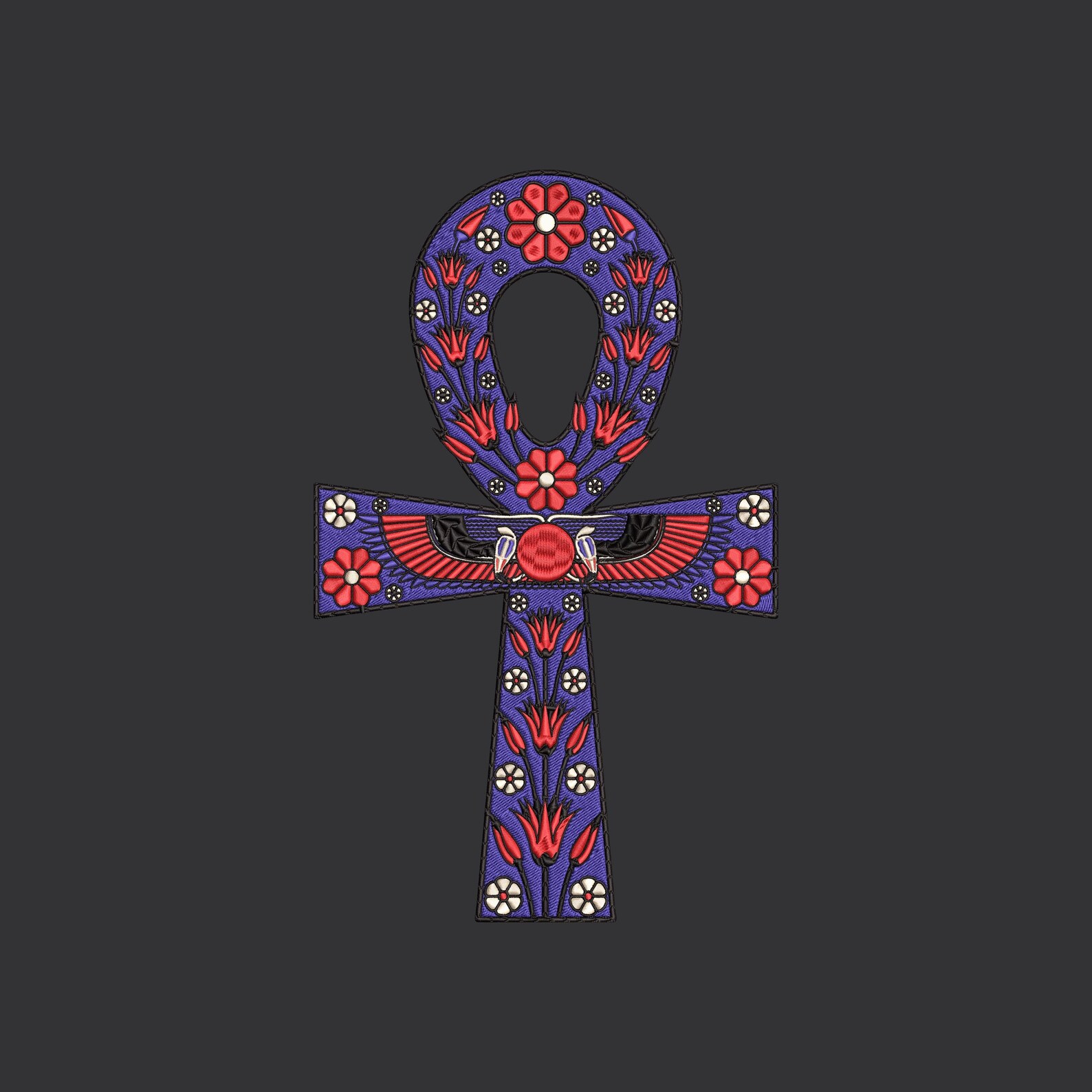 Holy Floral Ankh Embroidery Design - Mystic, Ancient and Sacred ...