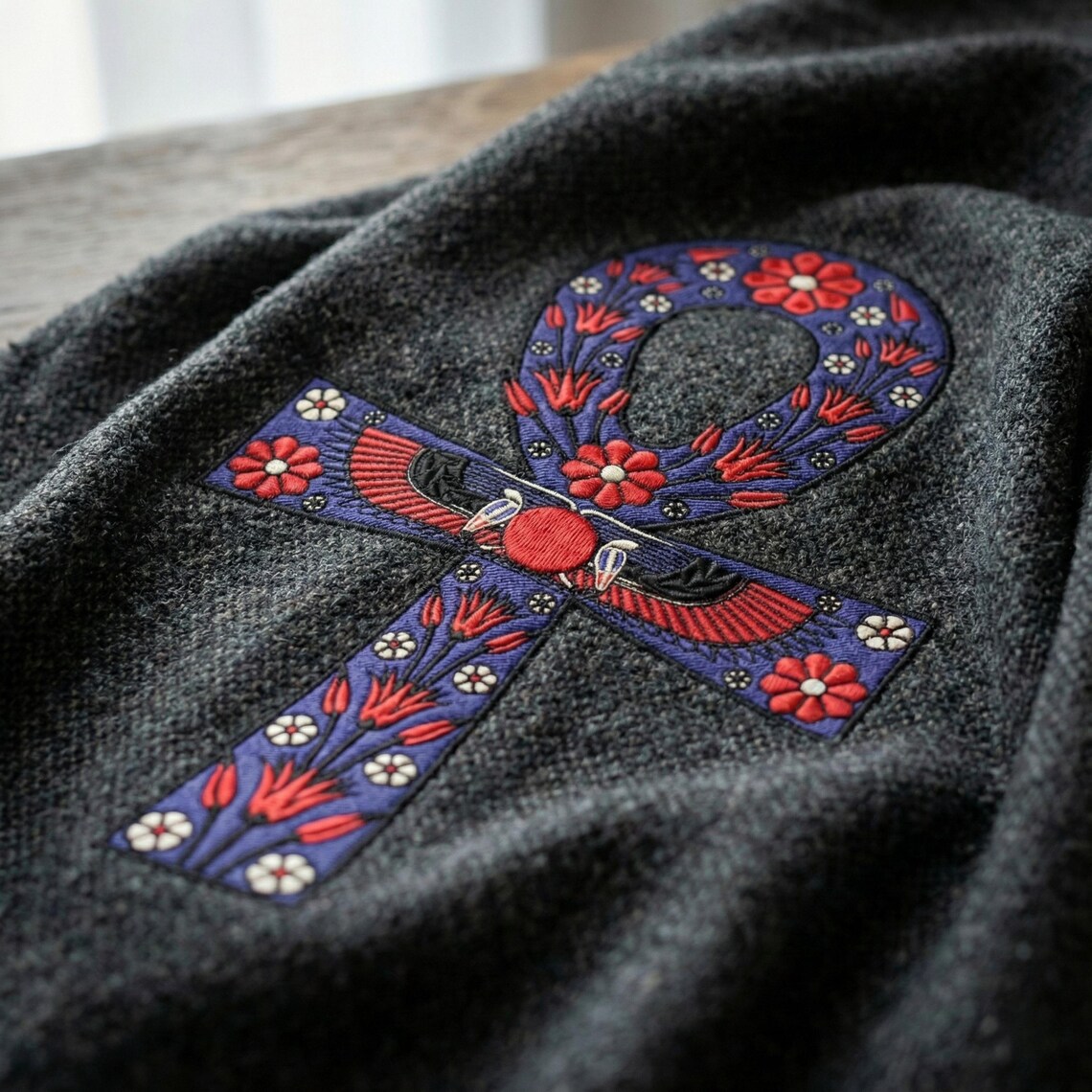 Holy Floral Ankh Embroidery Design - Mystic, Ancient and Sacred ...