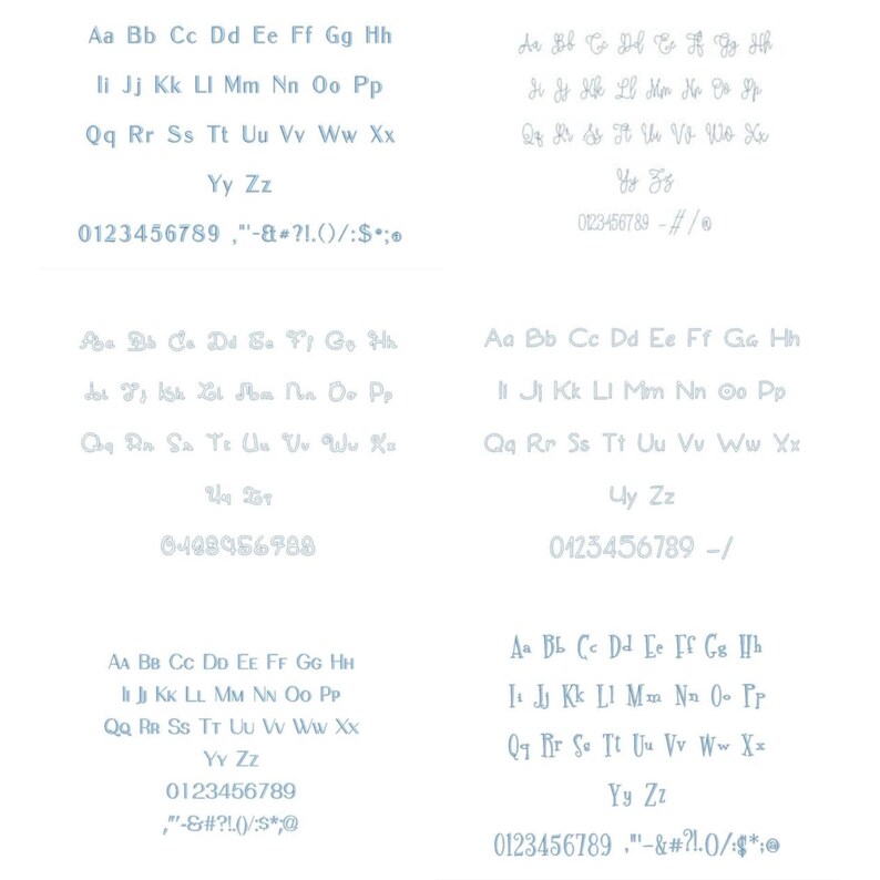 Machine Embroidery Font Bundle 100+ Script Fonts, Instant Download PES ...