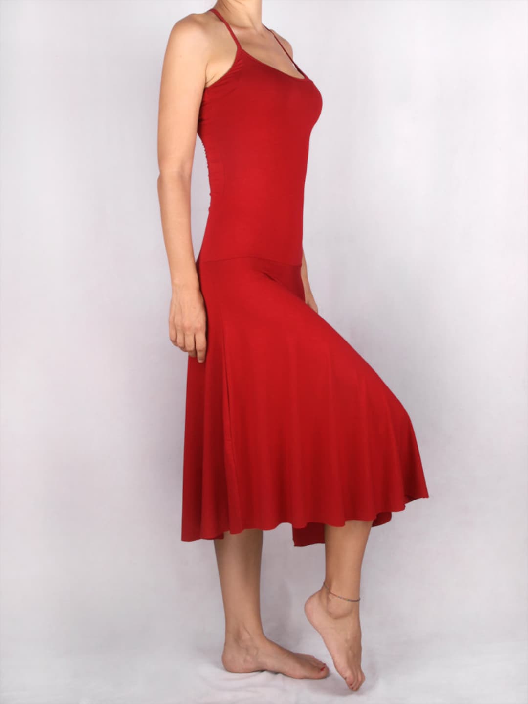 Miriam Spinning Dress in Rayon Lycra RED - Dance Wear, Active Wear - Etsy