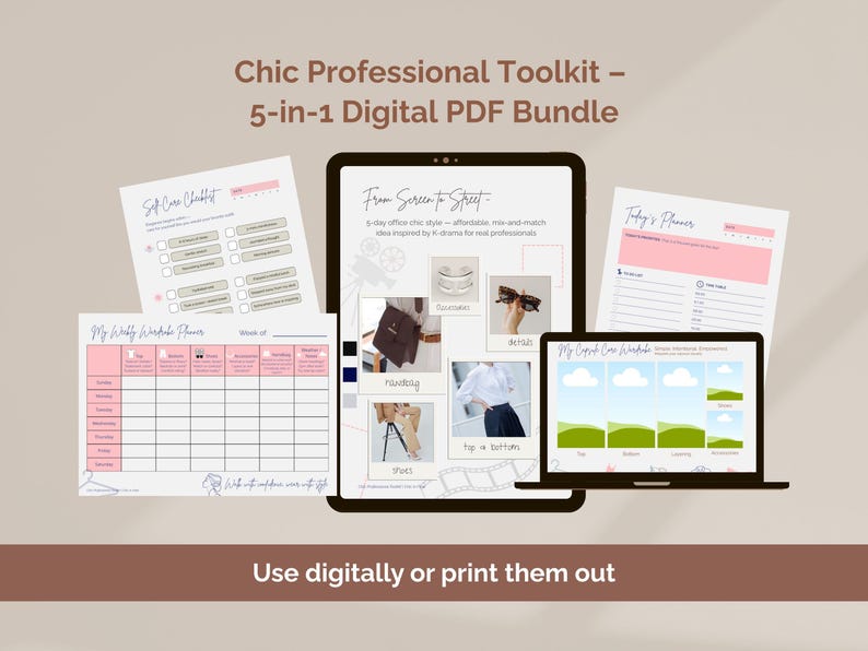 Digital Outfit Planner for Office Wear, Capsule Wardrobe Printable PDF ...
