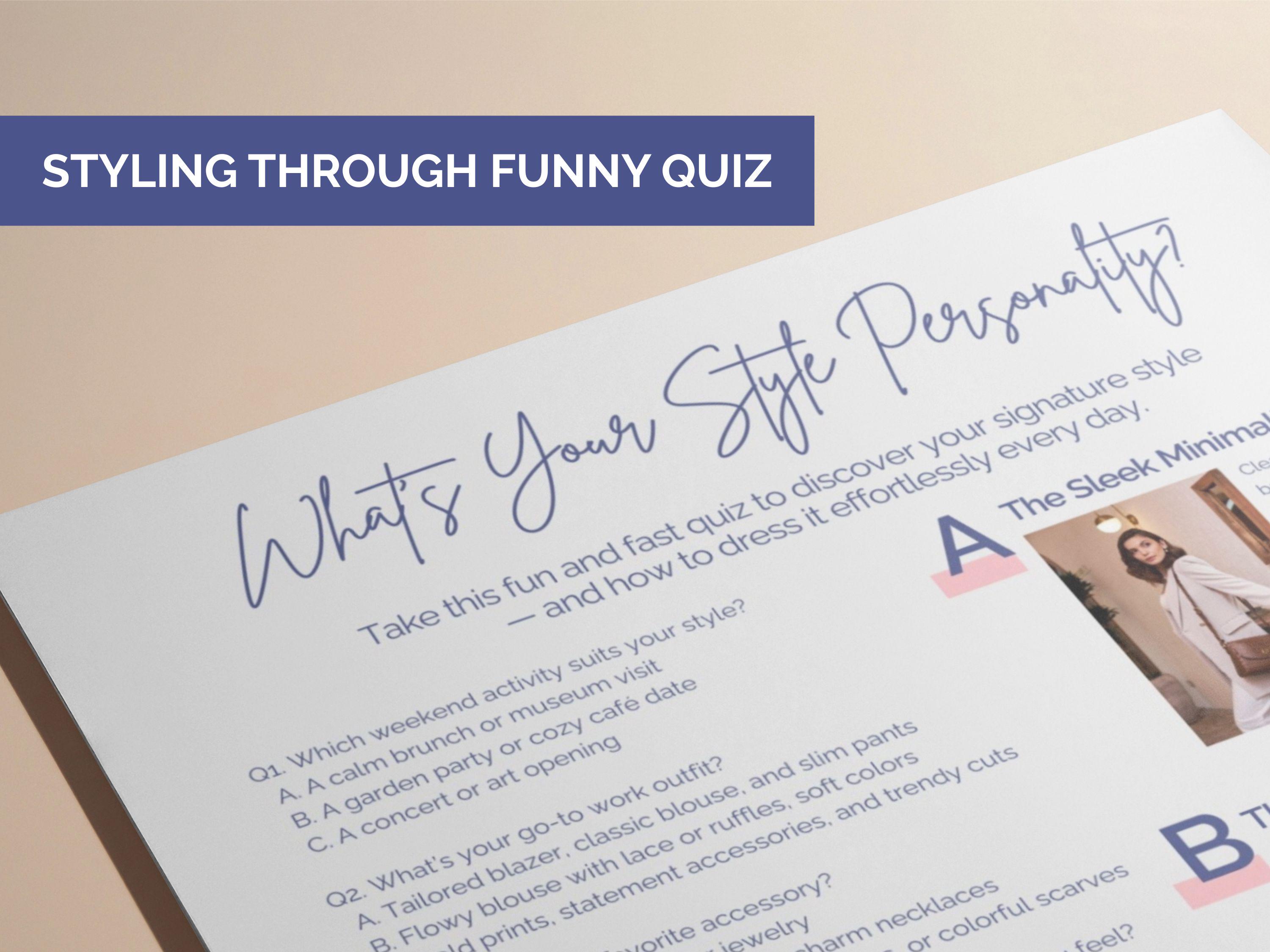 Style Personality Quiz Printable – Discover Your Style Type | Fashion ...