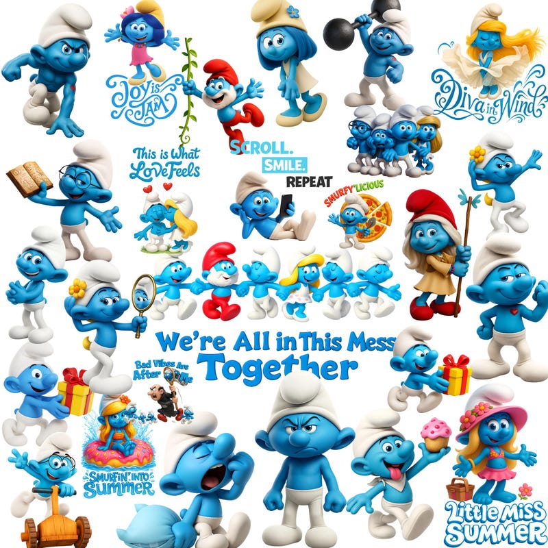 Cartoon Characters Smurfette - Etsy Australia