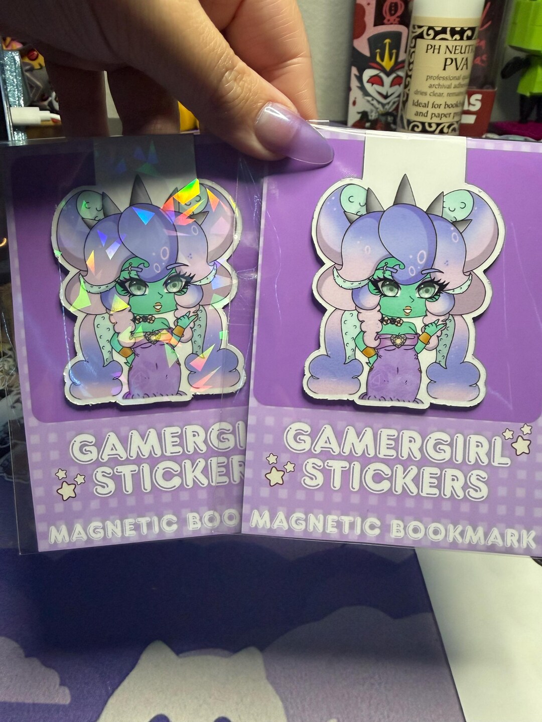 Vela’s Glittering Magnetic Bookmark (original Character) - Etsy