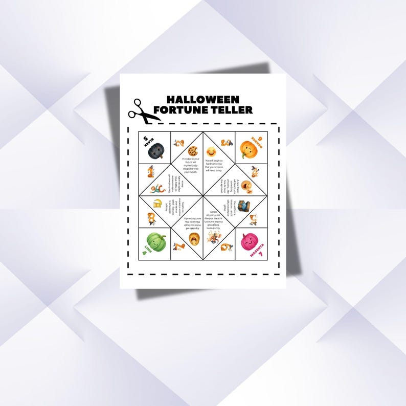 Halloween Origami Fortune Teller Game: Spooky Party Activity (PDF ...