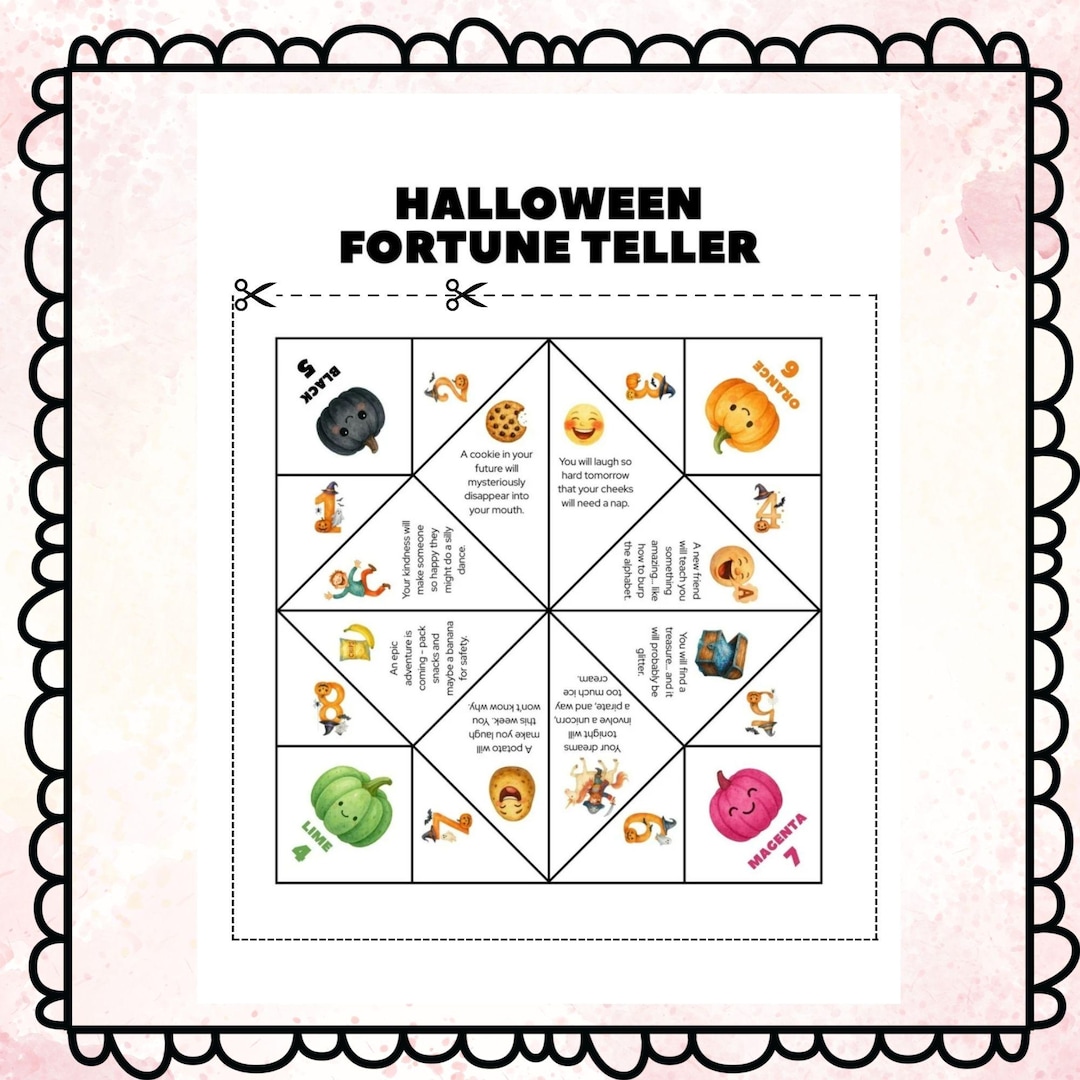 Halloween Origami Fortune Teller Game: Spooky Party Activity (PDF ...
