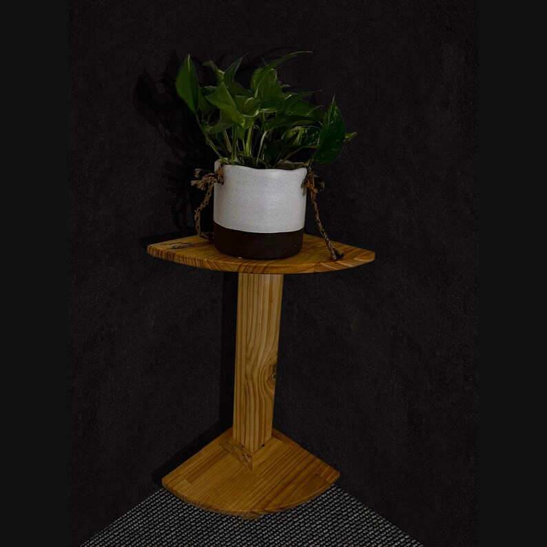 Corner Bloom Stand – Handcrafted Pine Wood Plant Stand, 70cm Tall ...