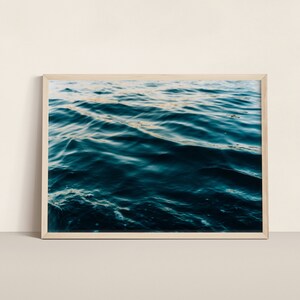 Blue Ocean Wave Print - Coastal Wall Art, Beach House Decor, Large ...