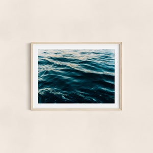 Blue Ocean Wave Print - Coastal Wall Art, Beach House Decor, Large ...