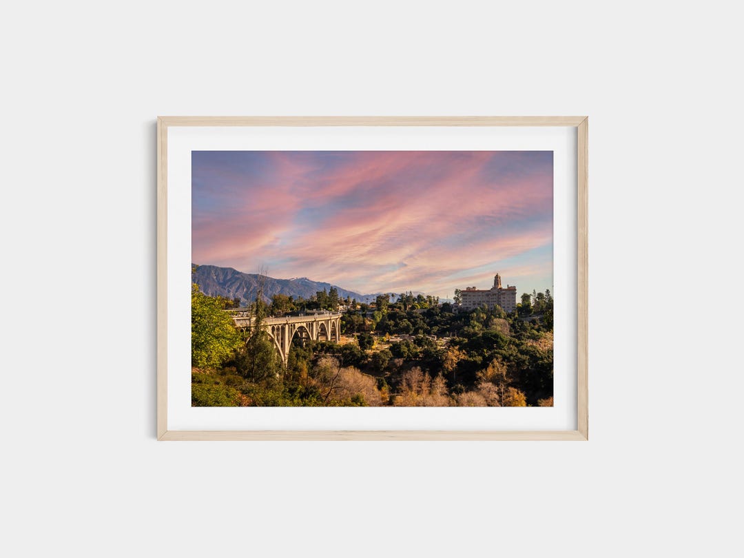 Pasadena Colorado Street Bridge Sunset Print: California Landmark ...