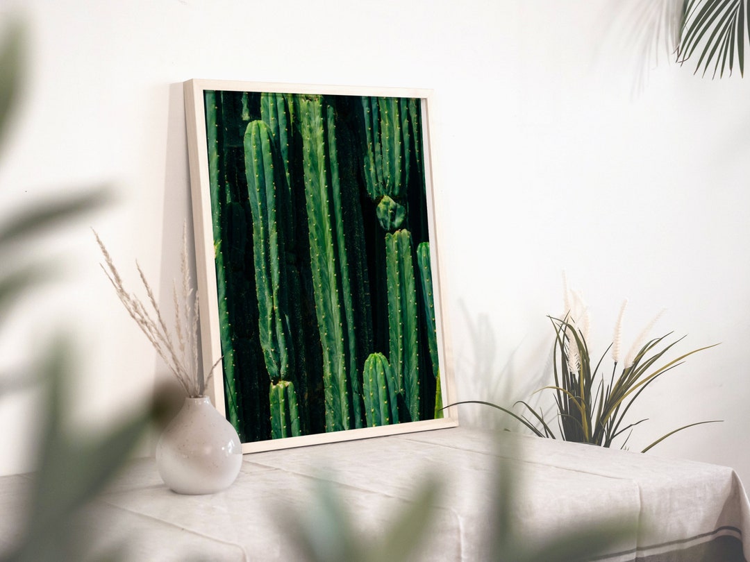 Modern Cactus Print Southwestern Wall Art, Boho Desert Art, California ...