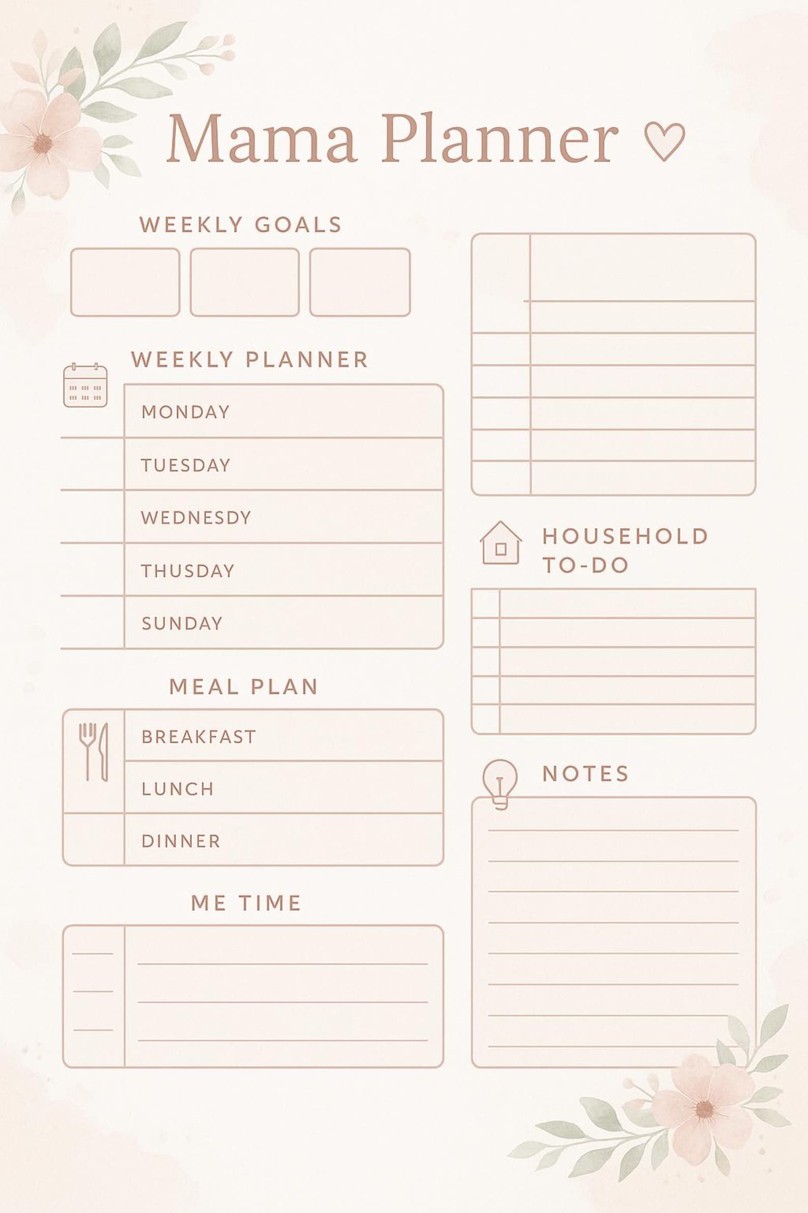 Colorful Weekly Mom Planner | Printable PDF | Instant Download | Family ...