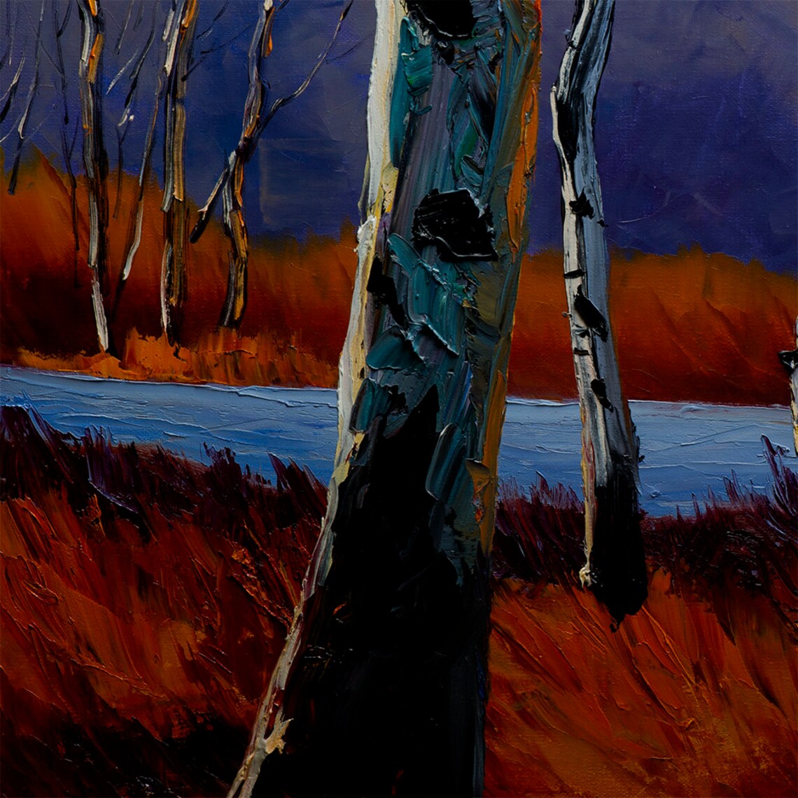 Original Landscape Painting Oil on Canvas Textured Palette | Etsy