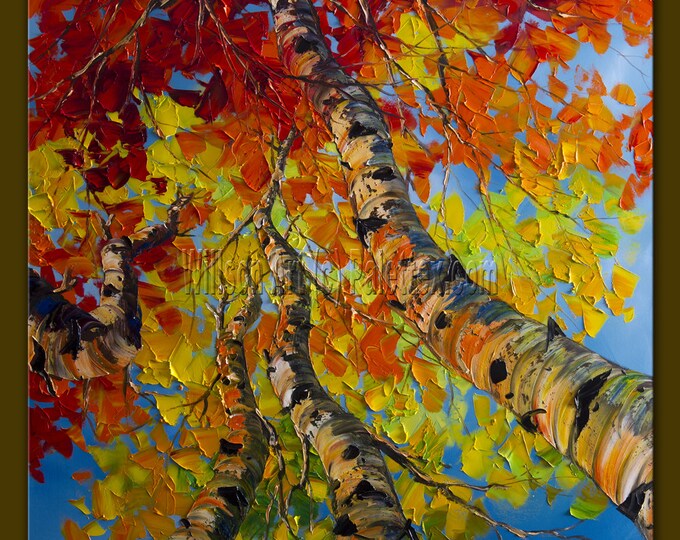 Original Tree Seasons Landscape Painting Oil on Canvas - Etsy