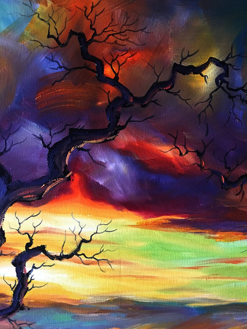 Modern Landscape Abstract Tree Art Canvas Original Oil - Etsy