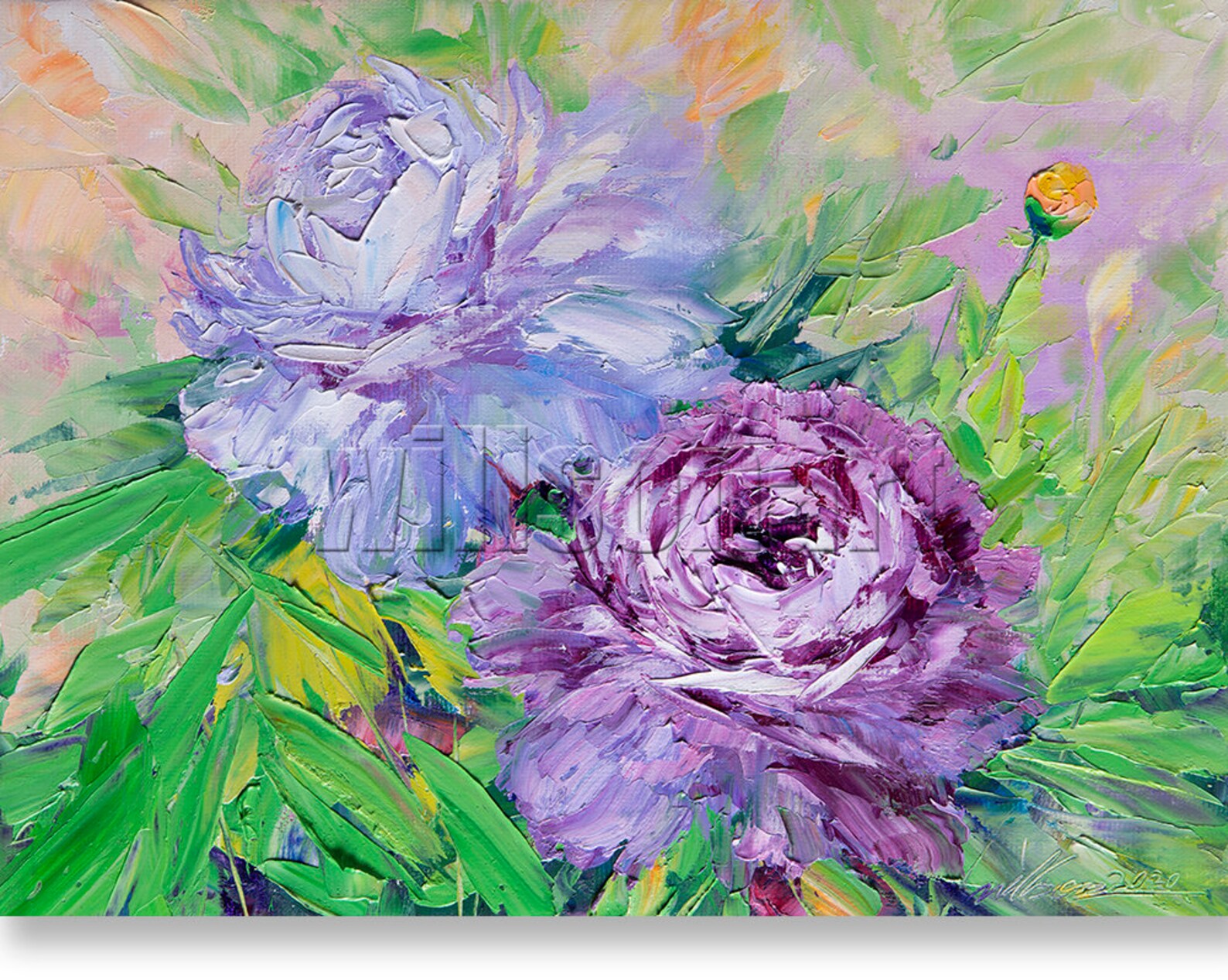 Peony Flower Original Textured Palette Knife Oil Painting - Etsy
