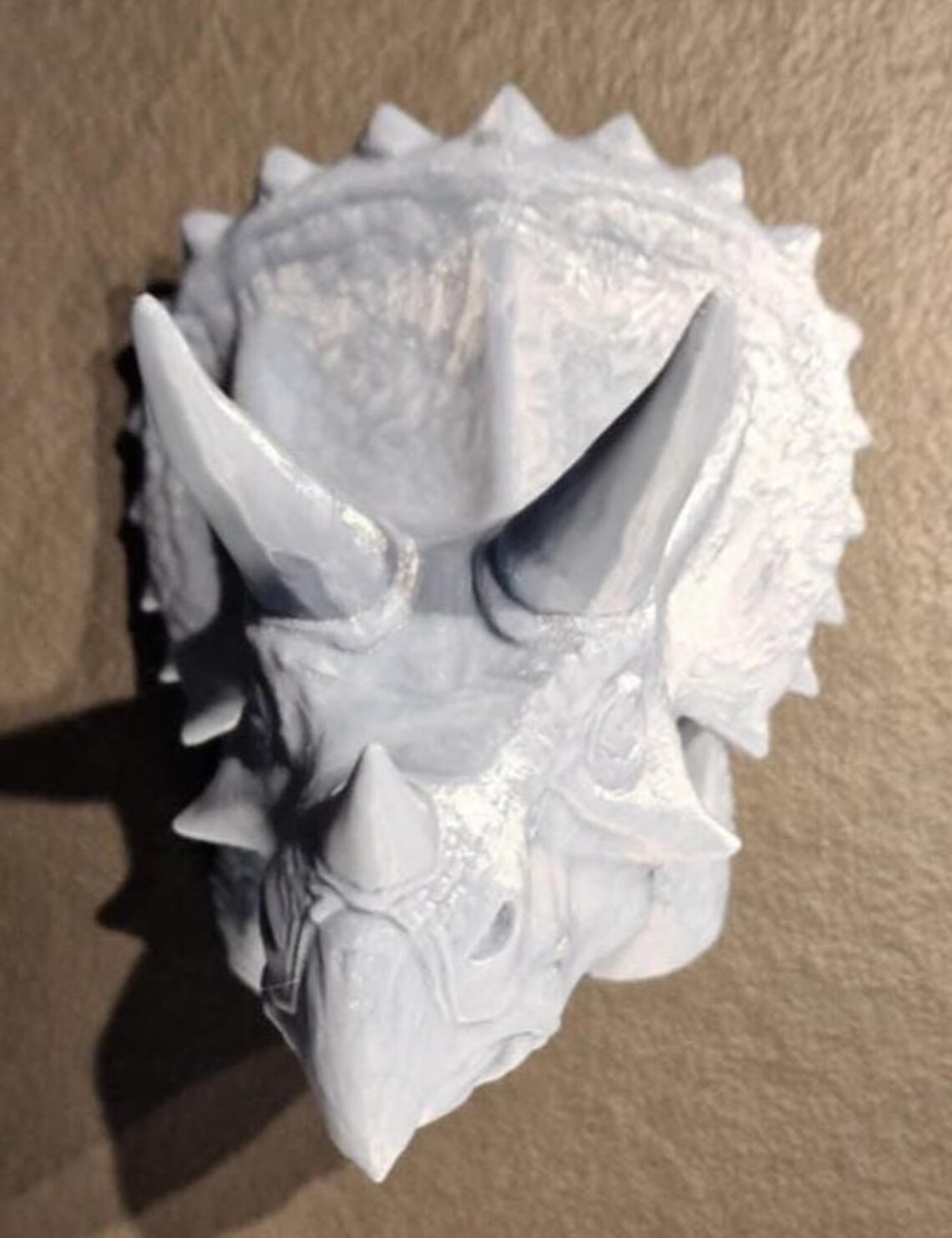 Triceratops Skull Bust STL – Detailed Fossil Wall Mount Paleoart Decor ...