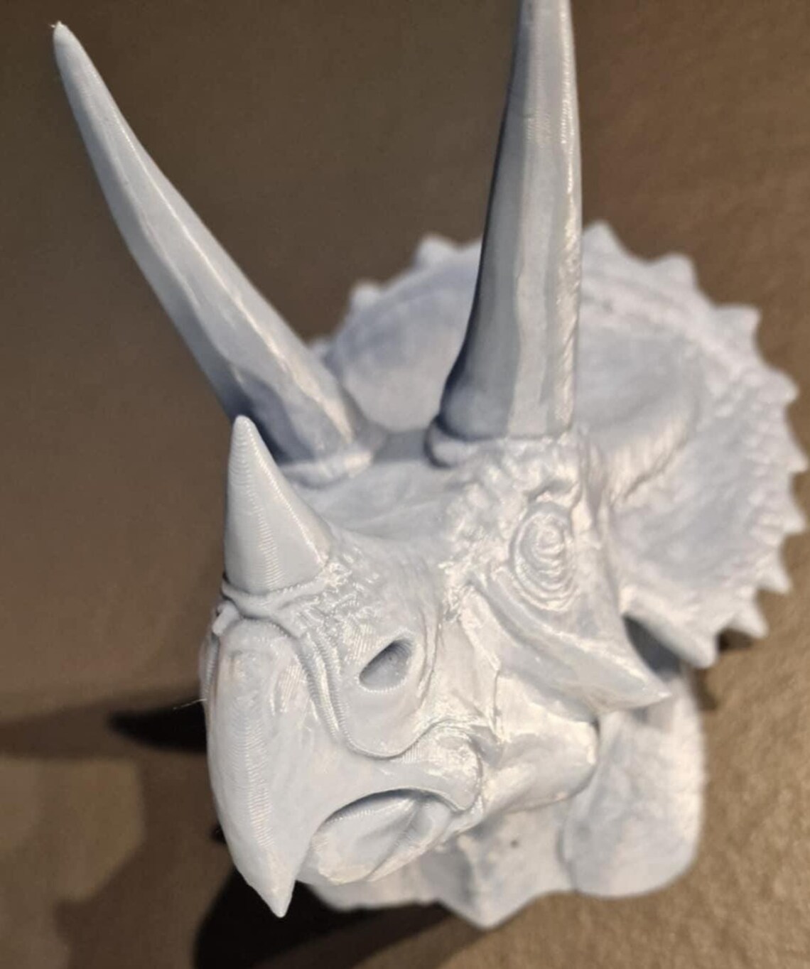 Triceratops Skull Bust STL – Detailed Fossil Wall Mount Paleoart Decor ...