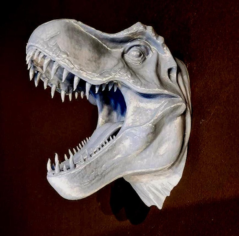 T-rex Skull Bust Wall Mount STL – Support-free Fossil Decor - Etsy