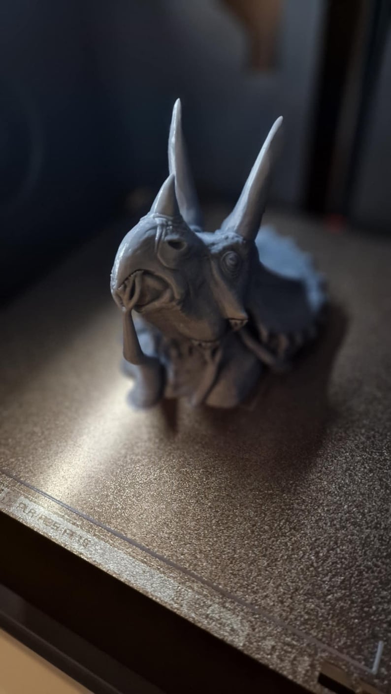 Triceratops Skull Bust STL – Detailed Fossil Wall Mount Paleoart Decor ...