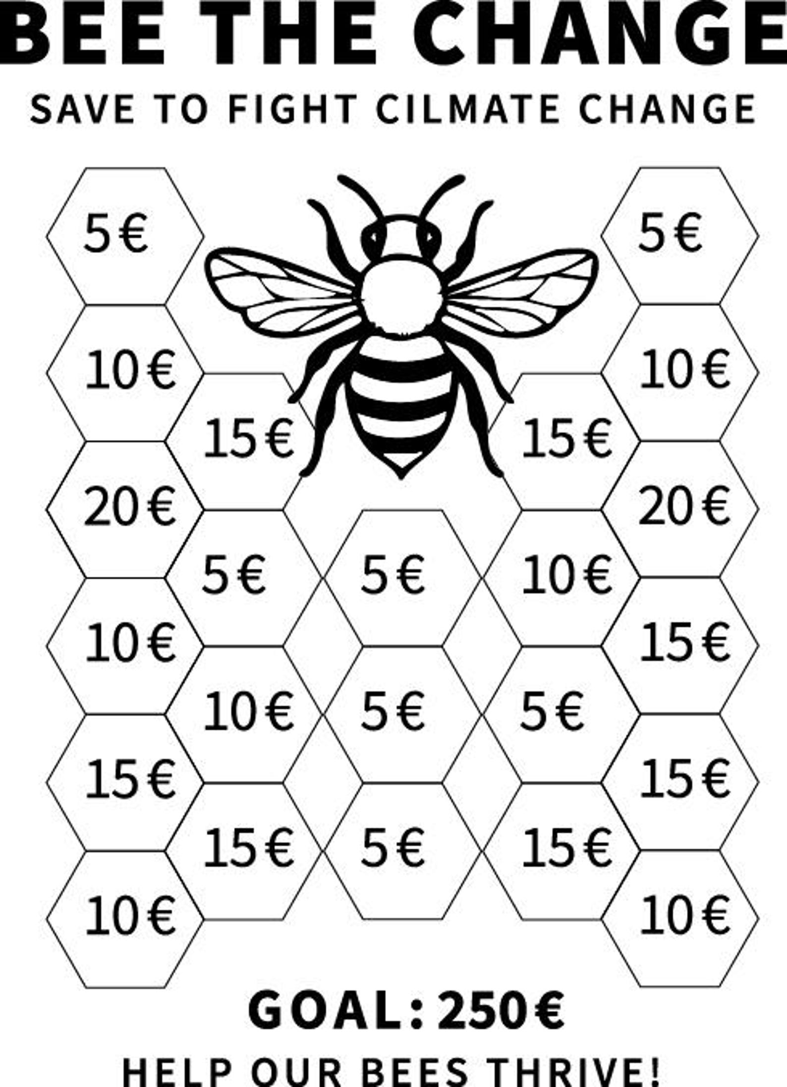 Bee Savings Challenge Printable: Budget Tracker - Euro & Dollar Goals ...