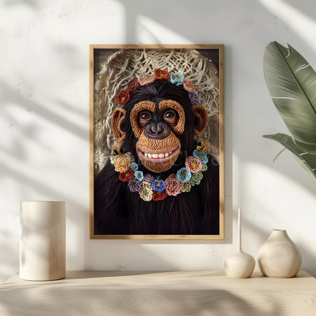 Digital Wall Art – Boho Monkey Wall Art – Digital Wall Art Printable ...