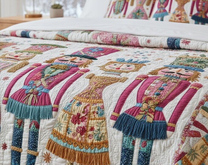 Christmas Patchwork Quilt - Etsy UK