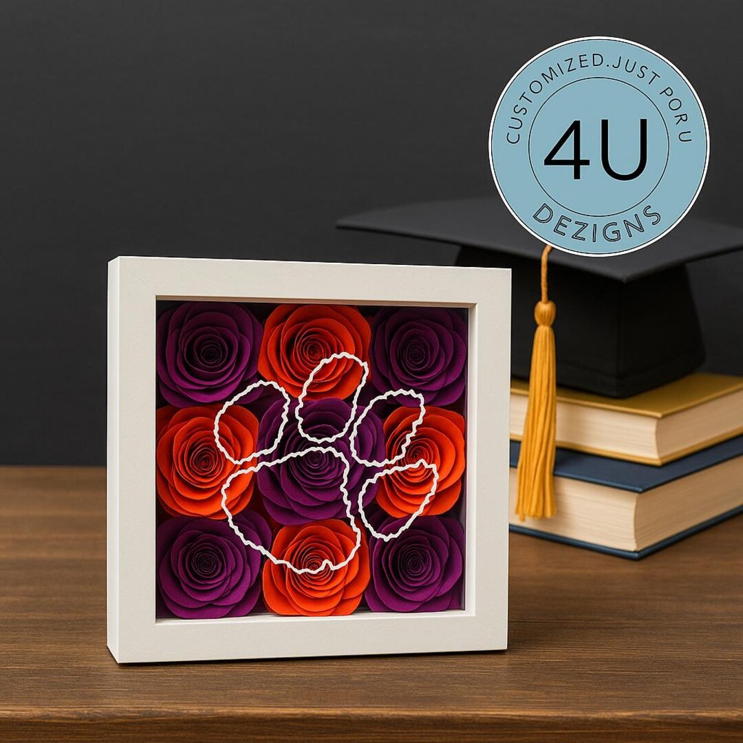 Flower Shadow Box * College Logo *graduation Gift *bed Party Decor ...