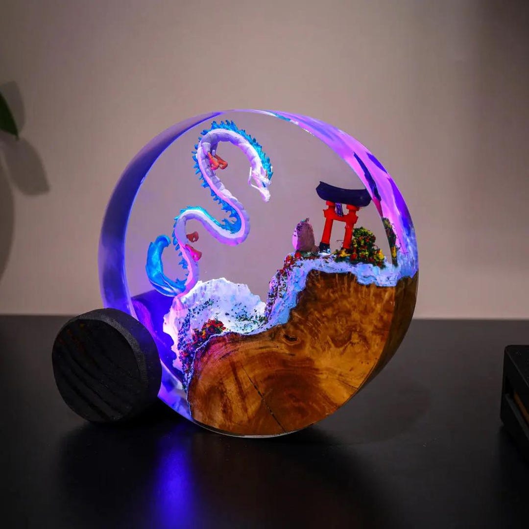 Ha\.ku Tot/or.o Torii Gate Resin Lamp, Custom Anime Epoxy Art Lamp ...