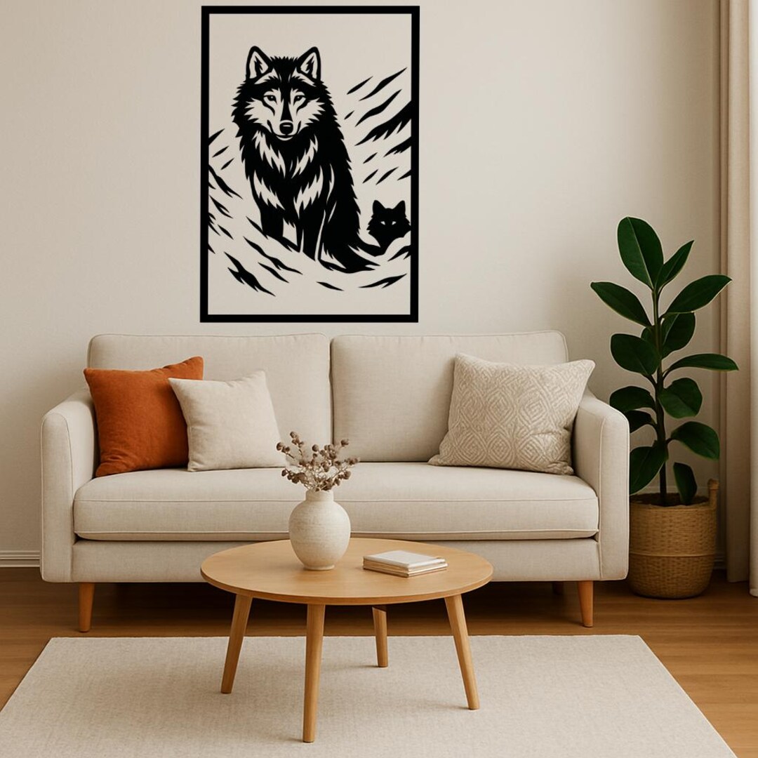 Wolf Wall Decor Wood Laser Cut | Wooden Animal Wall Art Rustic | Nature ...