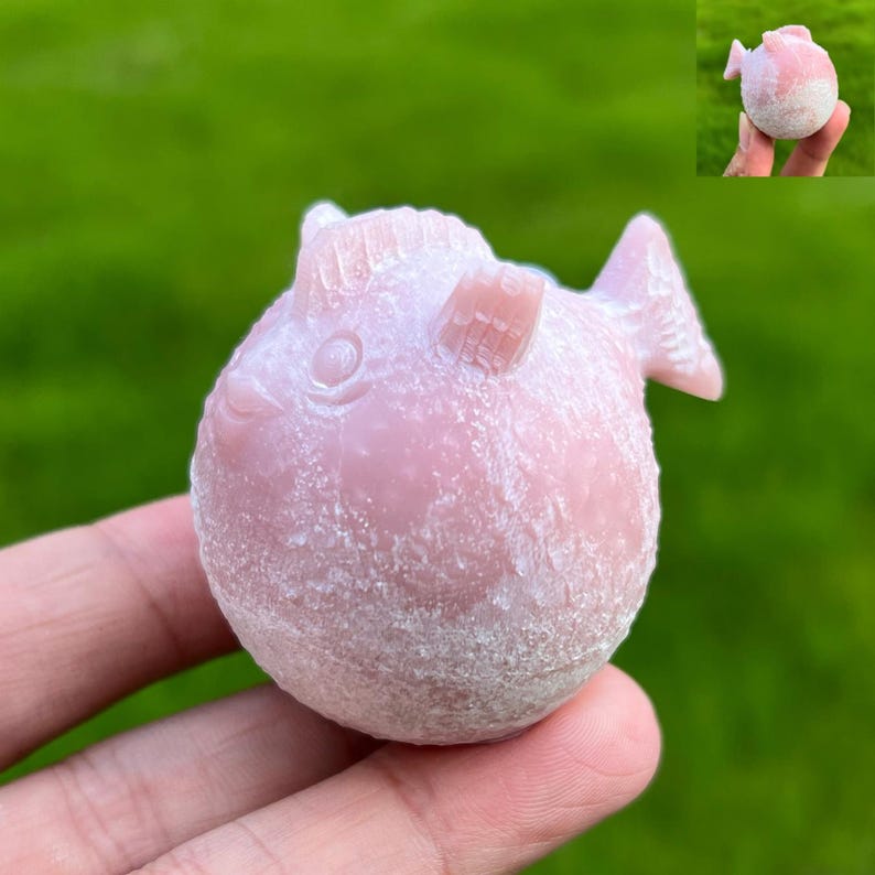 Hand Carved Pink Opal Animal Figurine, Healing Crystal Decor - Etsy