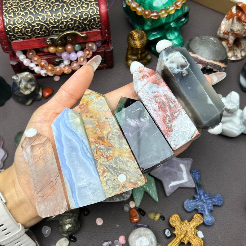 Crystal Mystery Box: Raw & Tumbled Gemstones, Reiki Healing Set ...
