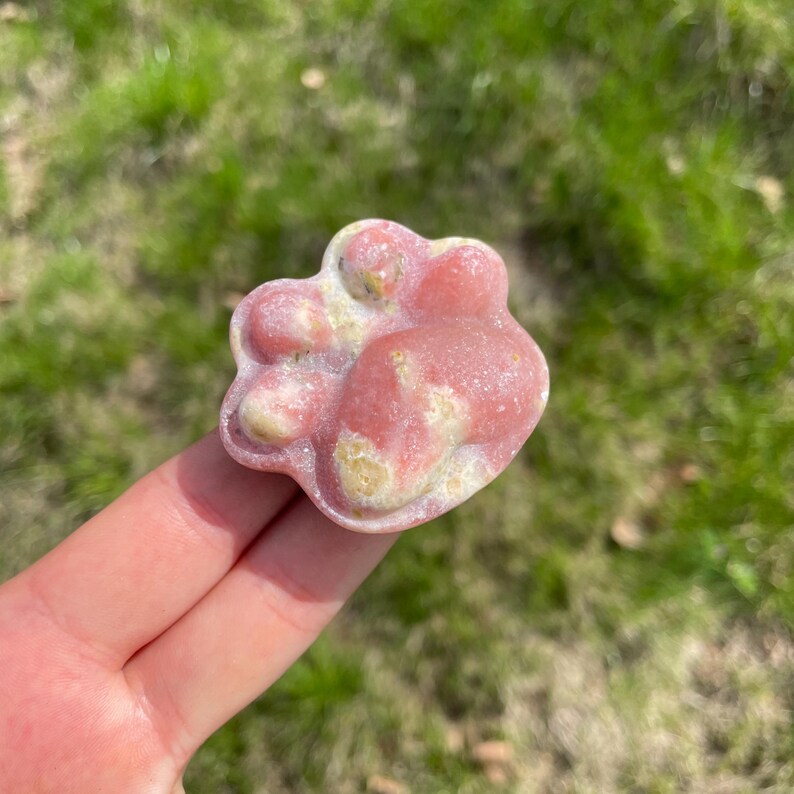 Natural Crystal Cat Paw Carving,reiki Healing Gemstone,home Decor 1pc ...