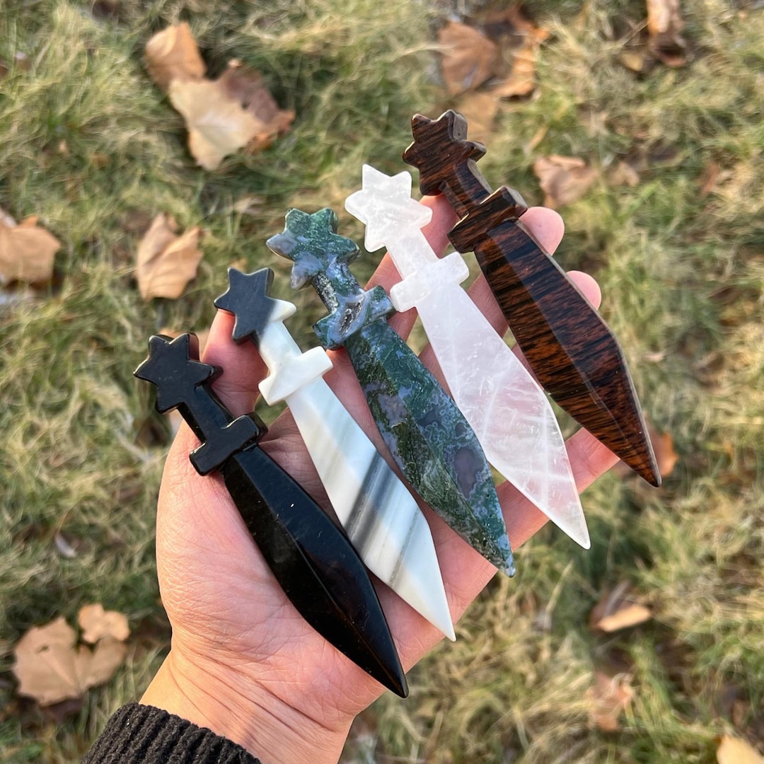 5"+ Natural Crystal Star Knife Carving,crystal Dagger,hand Carved ...
