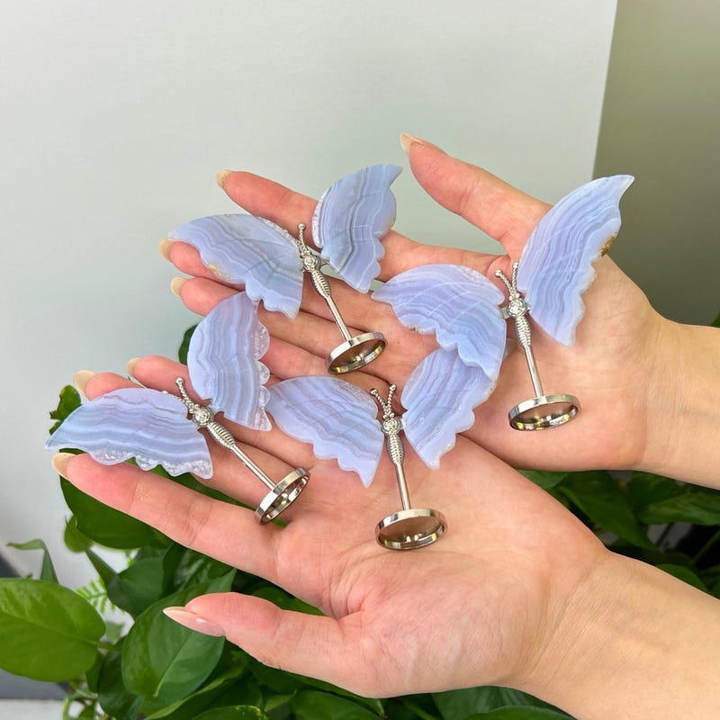 Pink Butterfly Crystal Agate - Etsy UK