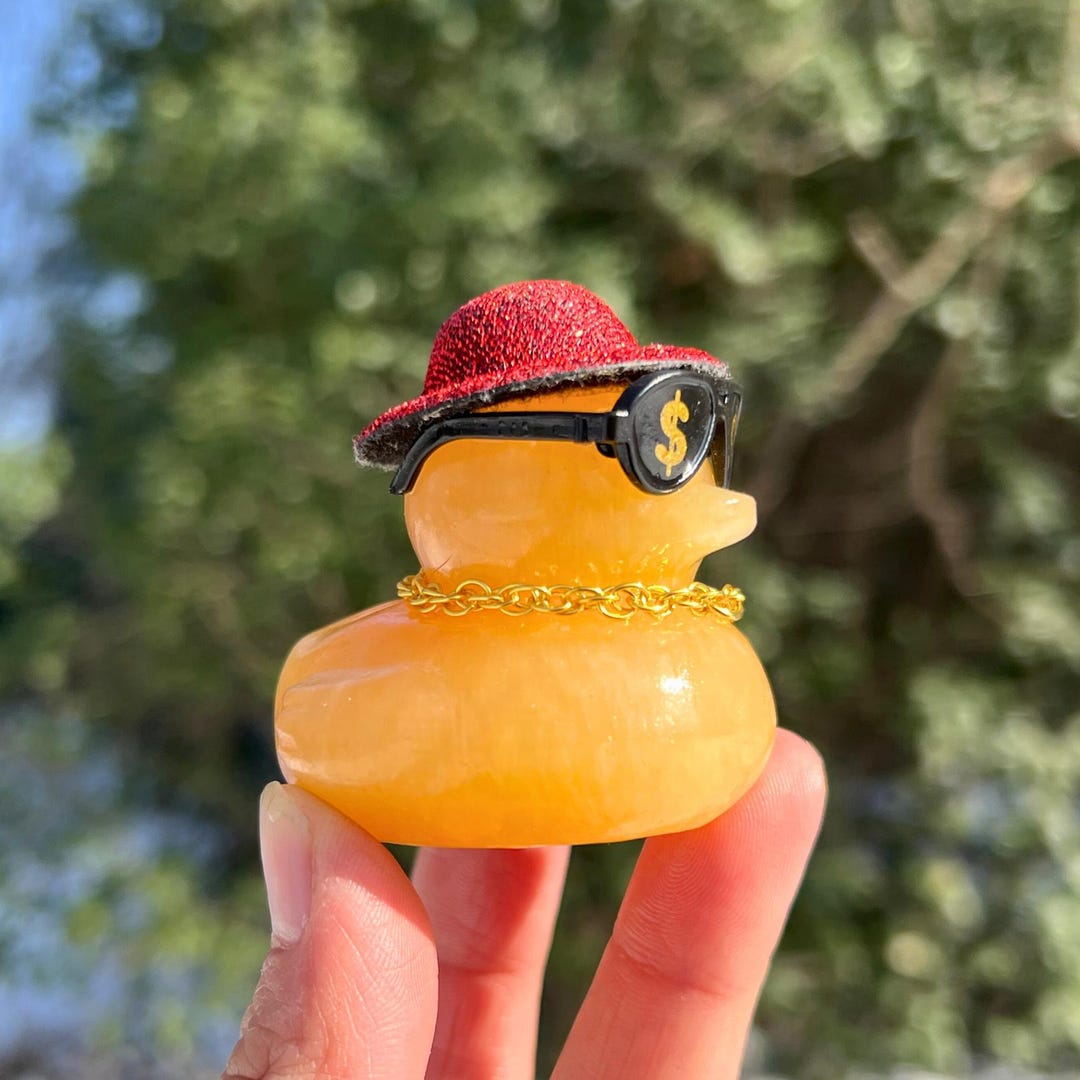 Natural Yellow Calcite Fashion Duck Carving,crystal Carved Animal,home ...